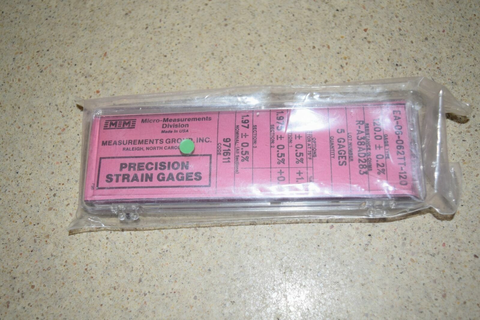 ^^ VISHAY MICRO-MEASUREMENTS EA-06-062TT-120 PRECISION STRAIN GAUGE ...