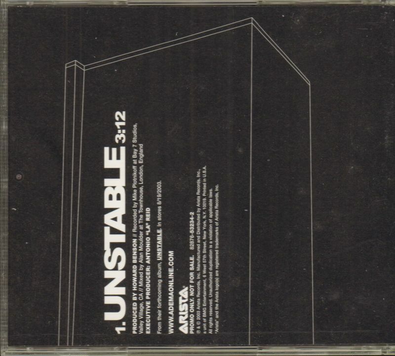 Adema(CD Single)Unstable-Arista-2003-New | eBay