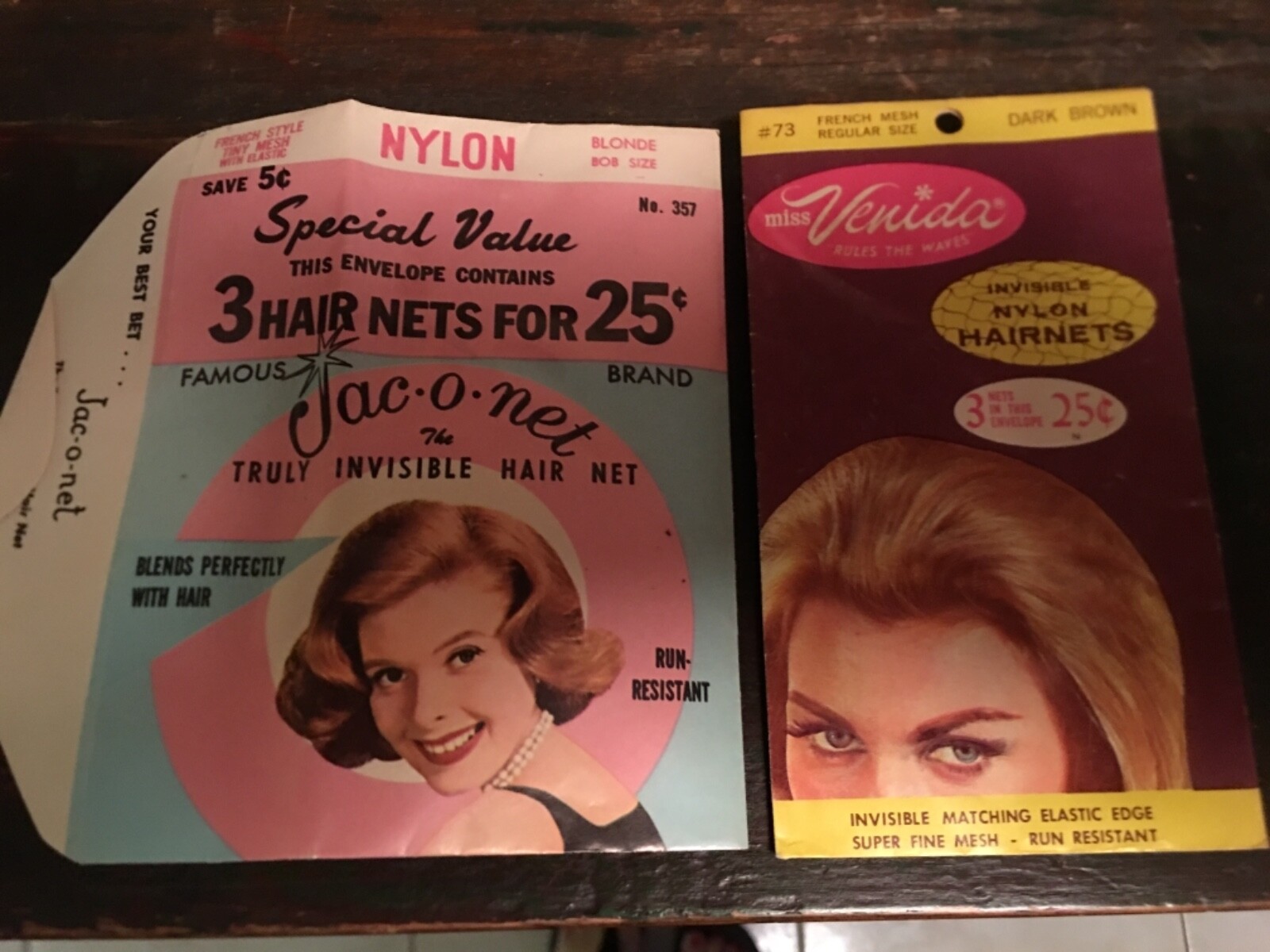Vintage Hair Nets in Original Packaging Lot of 2 (6 Nets ) Jac O Net ...