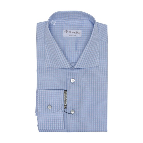 LUXURY GERLIN Shirt Blue ALUMO TWILL Cotton 16 - 41 1U BIJAN | eBay