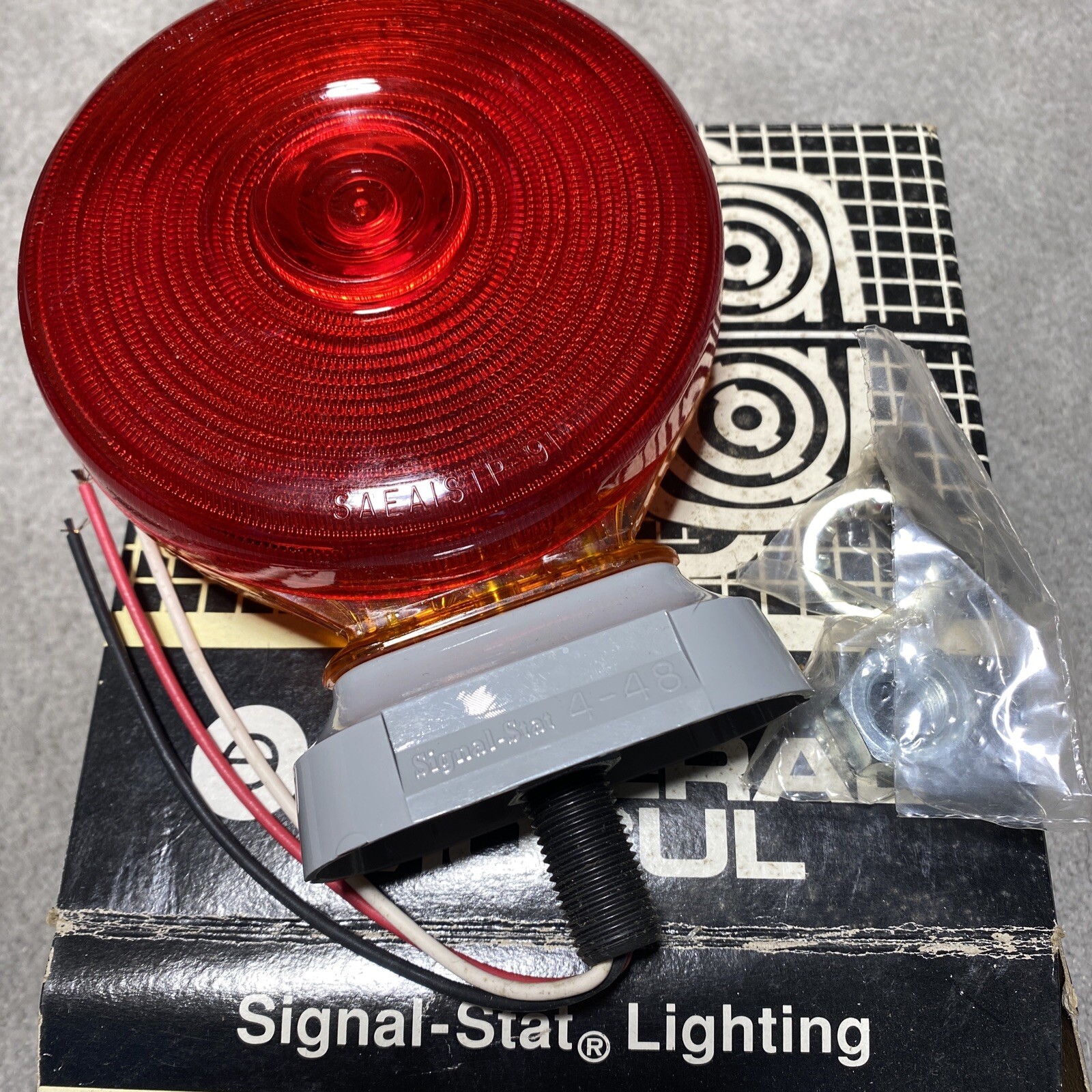 NEW 3 wire Double FACE RED/ Orange SIGNAL LIGHT; USA, SIGNAL-STAT | eBay