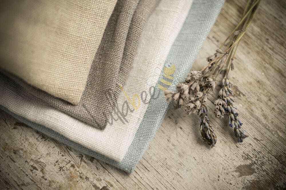 8oz 100% Pure Washed Natural Linen Fabric Flax, 140cm Wide, 14 Colours ...