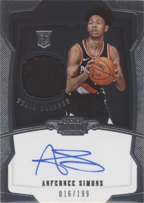 2018-19 Panini Dominion - Rookie Jersey Autograph Anfernee Simons #163 ...