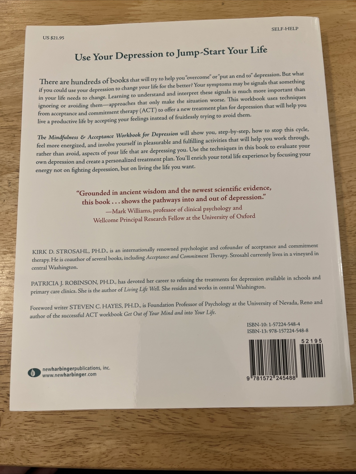 New+Harbinger+Self-Help+Workbook%3A+The+Mindfulness+and+Acceptance ...