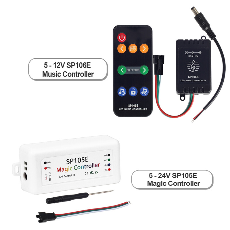 SP105E SP107E SP108E wireless Music Controller 5V-24V For WS2812B 2811 ...