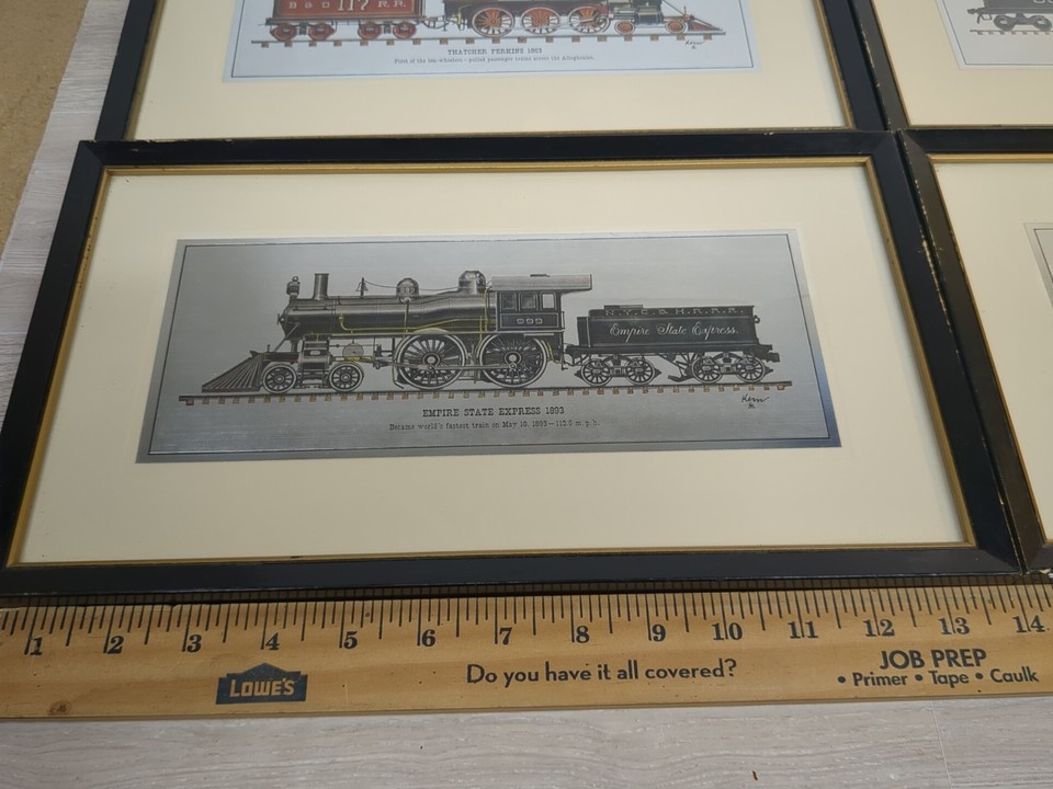 Vintage Robert Kern Historic Locomotive Foil Prints Signed (4) | eBay