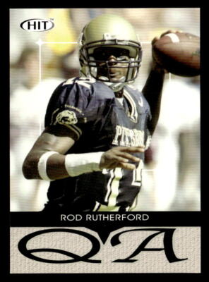 Rod Rutherford 2004 SAGE HIT Q&A Emerald Card #Q24 Pittsburgh Panthers ...
