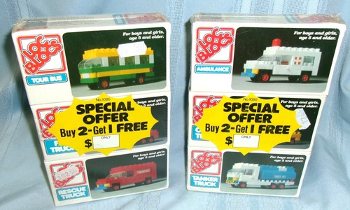 TWO 1981 THREE PACK LOC BLOC VEHICLE SETS #1085 (BUY 2-GET 1 FREE) BOTH ...