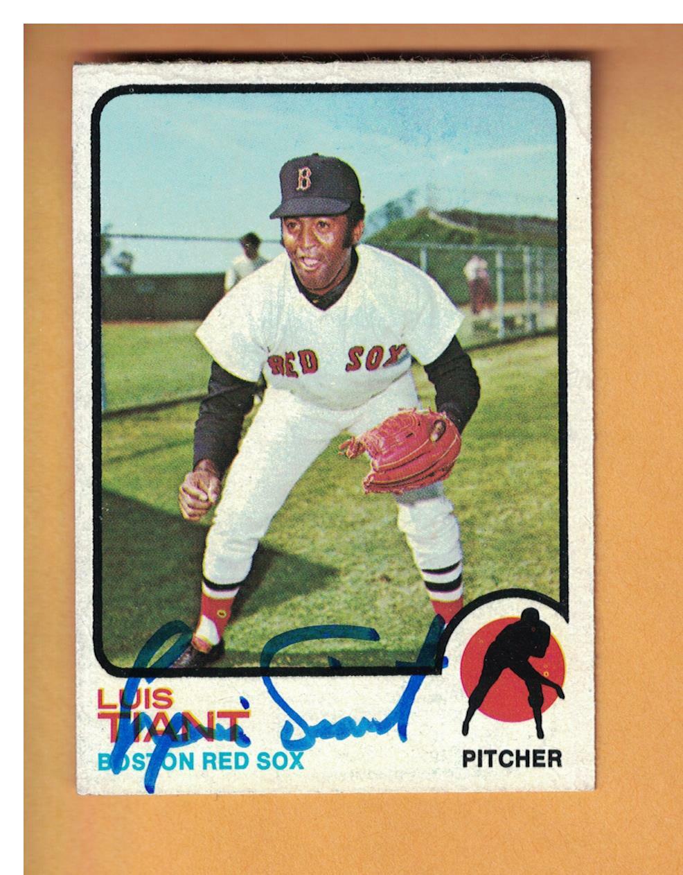 Luis Tiant AUTOGRAPHED 1973 TOPPS BASEBALL CARD SIGNED BOSTON RED SOX ...