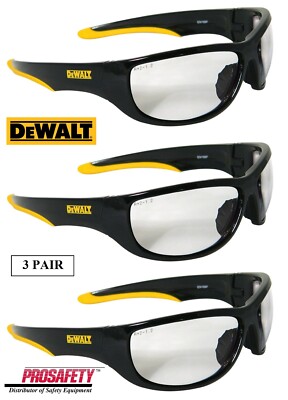 3-DeWalt DOMINATOR Work Eyewear CLEAR Protective Shooting Safety ...