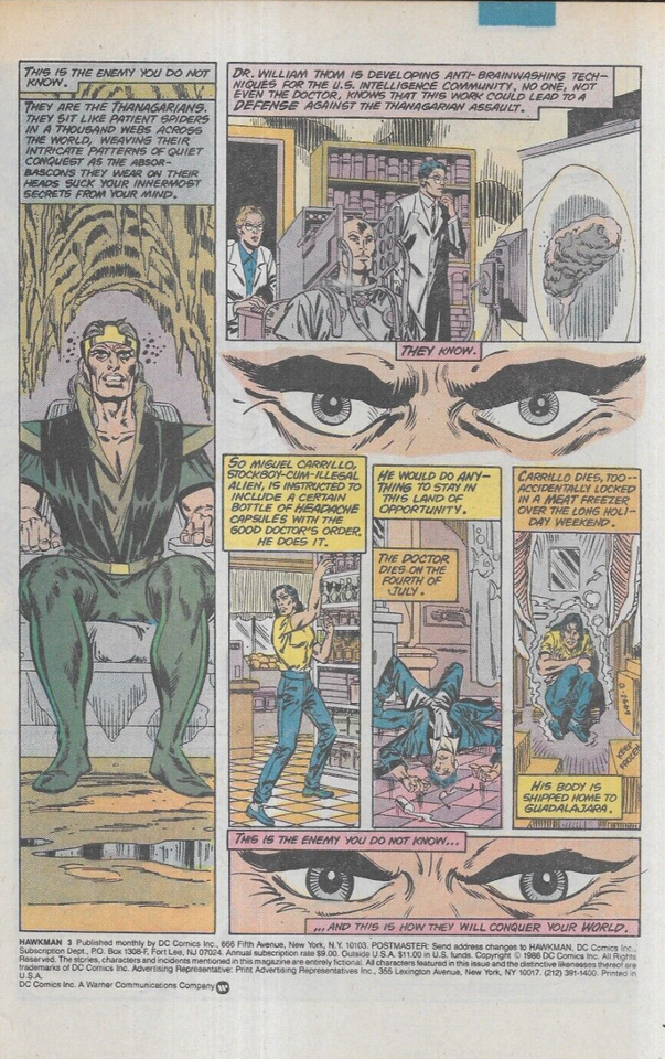 Hawkman Comic 3 Copper Age First Print 1986 Isabella Howell Heck ...