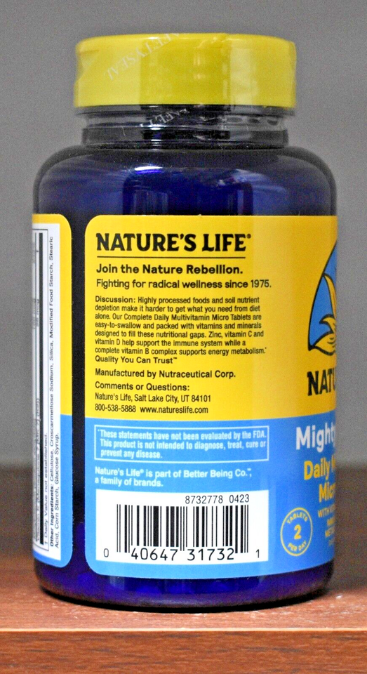 Nature's Life Mighty Mini Vite Mirco Tablets Multivitamin - 240 Tablets ...