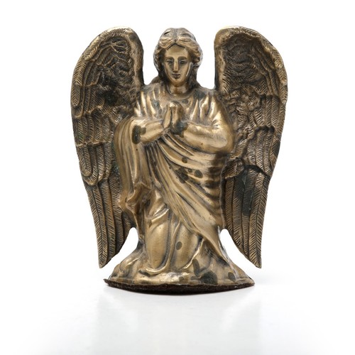 Vintage Brass Praying Angel Statue Figurine Gold Metal Religious Wings ...