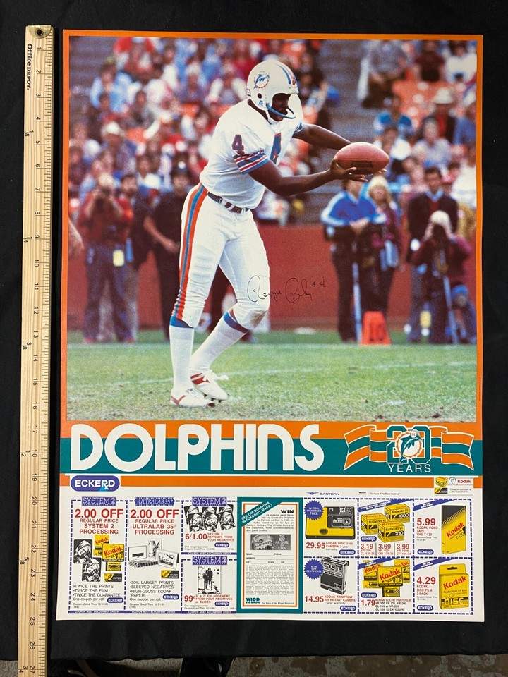 1984-85 Miami Dolphins Eckerd Drugs 20 Year Promo Poster 20x24" Set of ...