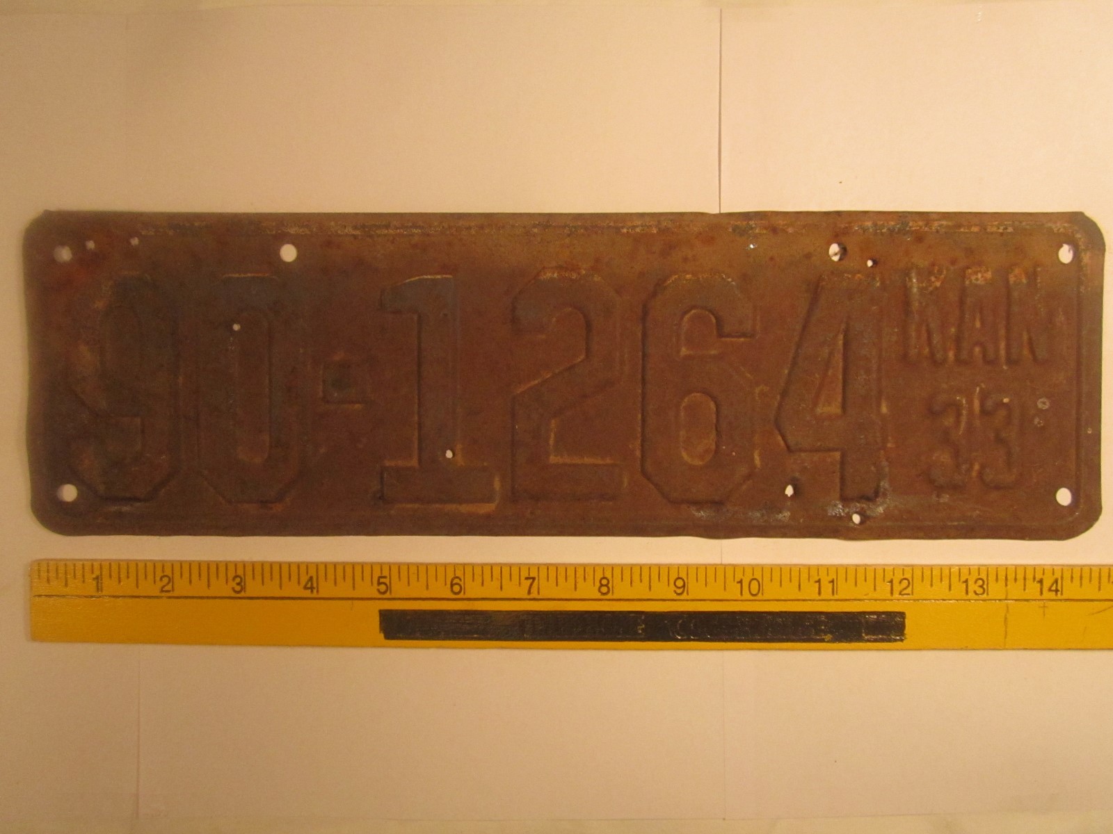 LICENSE PLATE Car Tag 1933 KANSAS 90-1264 Comanche County [Z284A] | eBay