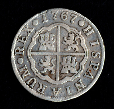 Pirate Treasure Cob & Spanish colonial * Silver 2 Reales 1767-PJ Madrid ...