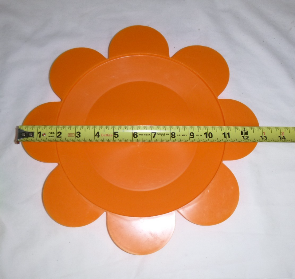 4 Vtg 60s BeautyFlex MOD Daisy Flower Power Hard Plastic Paper Plate ...