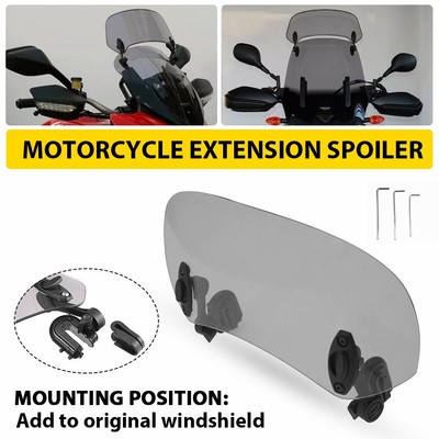 Adjustable Motorcycle Windshield Clip On Extension Spoiler Deflector ...