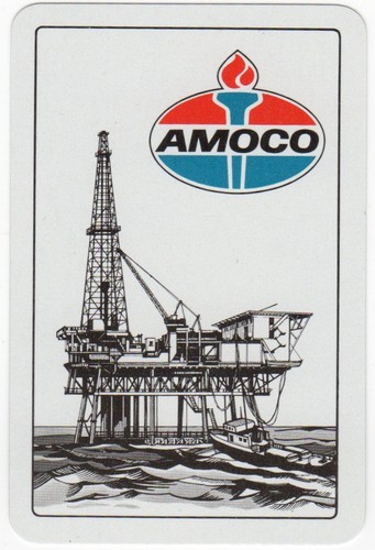 Playing Cards 1 Single Card Old AMOCO North Sea OIL PLATFORM RIG ...