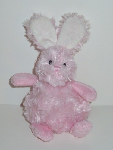 Ganz Pink Bunny Rabbit HE9693 Plush Stuffed Animal Baby Toy White 10 ...