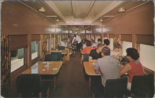 Hayward Wisconsin Railroad club car service train history land postcard ...