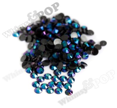SS16 Rhinestones, 250 to 1000 PACK - Black Blue Jet AB Faceted Resin ...