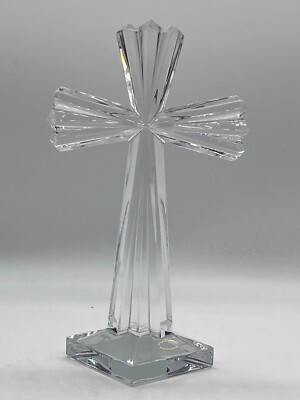 Vintage Lead Crystal Cross Figurine Made in Slovenia 10.5 in Tall | eBay