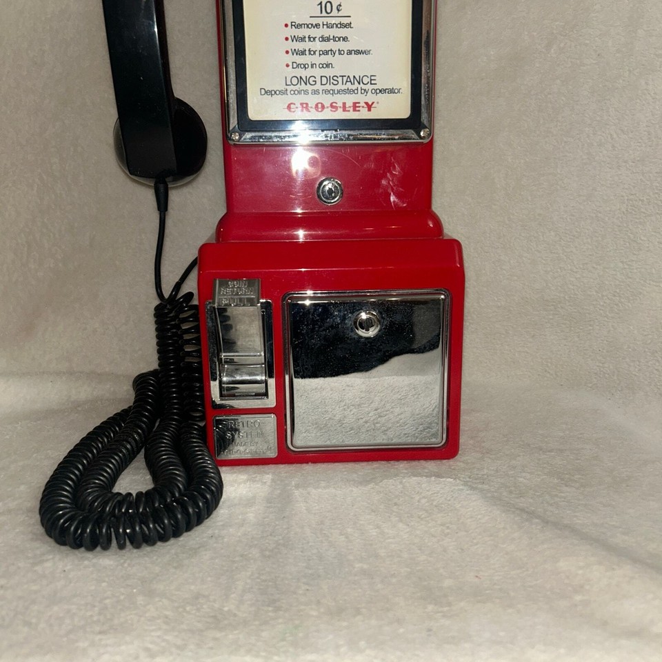 Crosley Red 1957 Retro Pay Phone Replica With Coin Bank | eBay