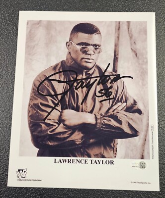 Lawrence Taylor Autographed 1995 WWF ORGINAL PROMO JSA COA VERY RARE | eBay