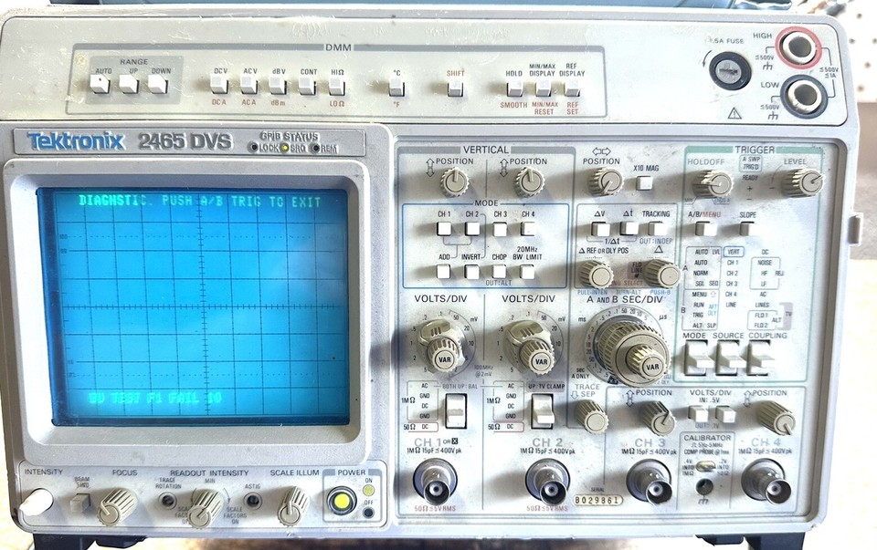 Tektronix 2465 DVS 4-Channel 300MHz Analog Oscilloscope POWERS UP | eBay
