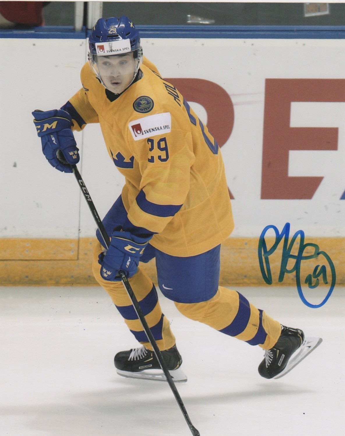 Team Sweden Pontus Holmberg Autographed Signed 8x10 IIHF Photo COA #3 ...