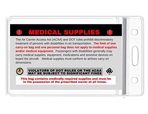 Liquid Medication Luggage Tag - Handle with Care, DOT and ACAA ...