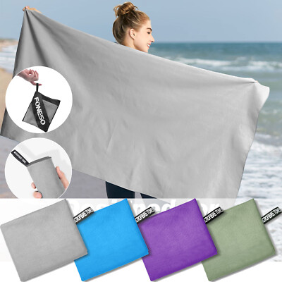 Large Microfiber Towel For Outdoor Travel & Gym & Camping Beach Towels ...