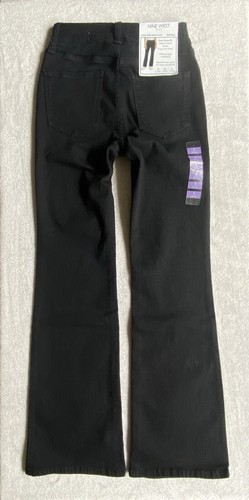 Nine West High Rise Sculpting Bootcut Jeans Womens 4 Black Stretch Slit ...