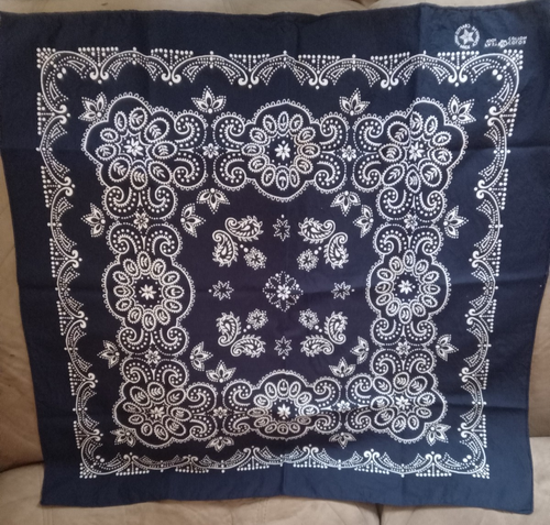 Fast Color Navy Blue Bandana Elephant Trunk Neckerchief Made inUSA 25.5 ...