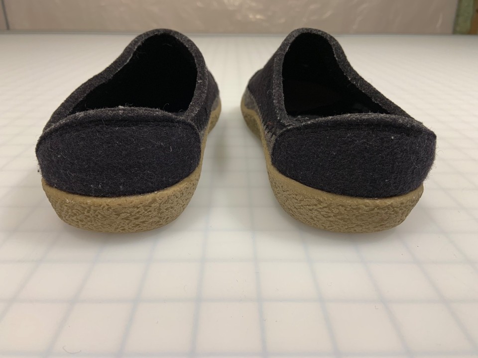 HAFLINGER WOMENS BLACK AND GRAY WOOL CLOGS / SLIPPERS - SIZE 9 | eBay