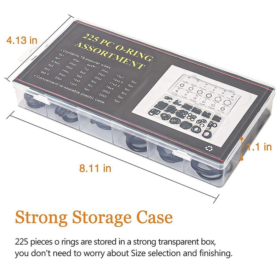 O-Ringe Nitrilkautschukringe Haushalt Luftgas SAE-Kit Sanitär Sortiment ...