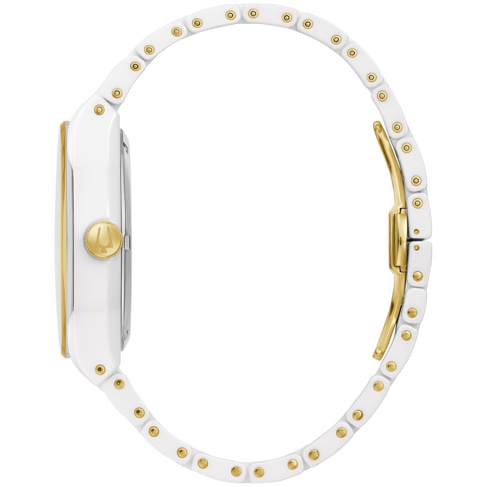 Bulova Men Automatic Modern Millenia 12 Hour Dial WhiteCeramic Watch ...