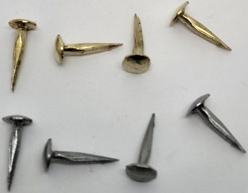 Brass & Steel Trunk Nails 1/2" Long - (1/4 LB Bag) chest steamer ...