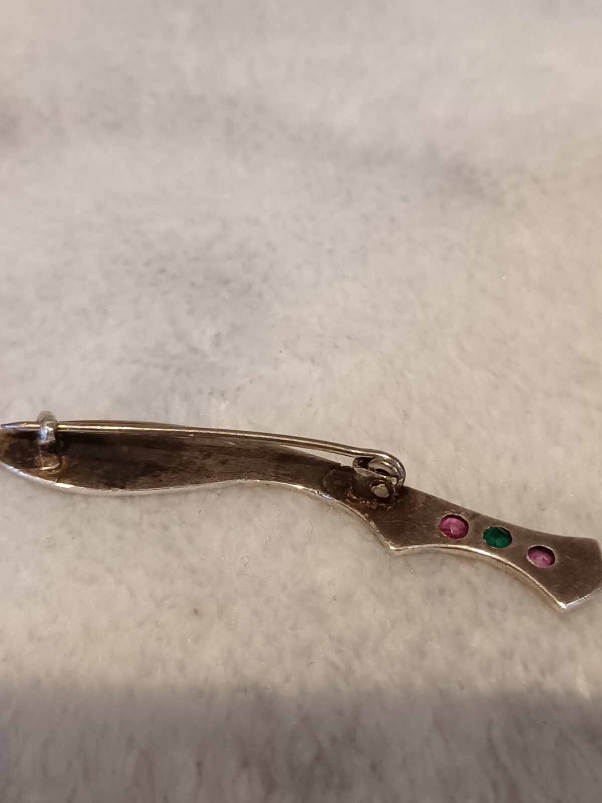 Vintage Sterling Silver Kukri Knife Dagger Pin/brooch With Gemstone ...