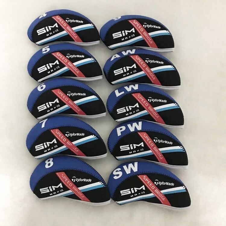 “10pcs” Taylormade Sim Speed Bridge Iron Head Cover Golf Club Covers