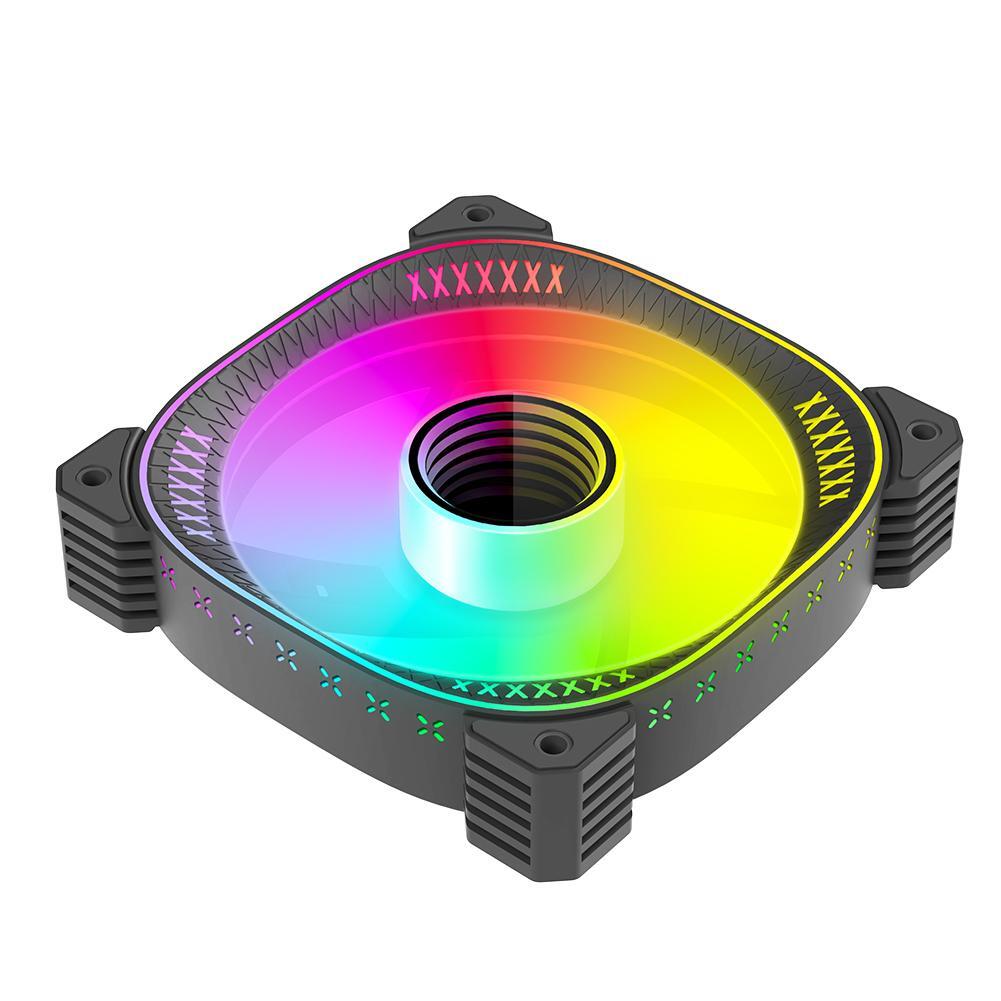 Addressable RGB Fan 6PIN 5V ARGB Fans 12cm for Desktop PC Case(Black ...