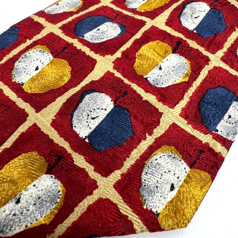 Vintage Ermenegildo Zegna Disegno Exclusive Italy 100% Silk Tie Red ...