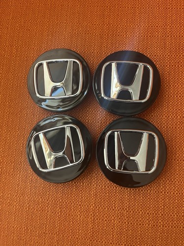 Set of 4 Honda Black Wheel Rim Center Caps Chrome Logo 69MM/2.75 | eBay