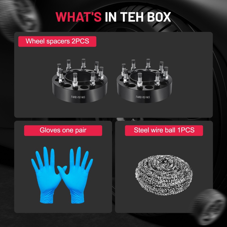 2PCS 2" 8x6.5 Hubcentric Wheel Spacers 14x1.5 For 2001-2010 Chevy ...