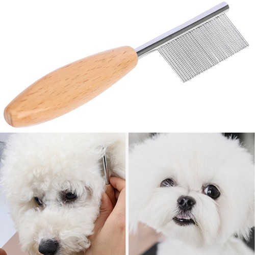 Wooden Handle Compact Tangles Feet Pet Grooming Comb Travel Metal Teeth ...