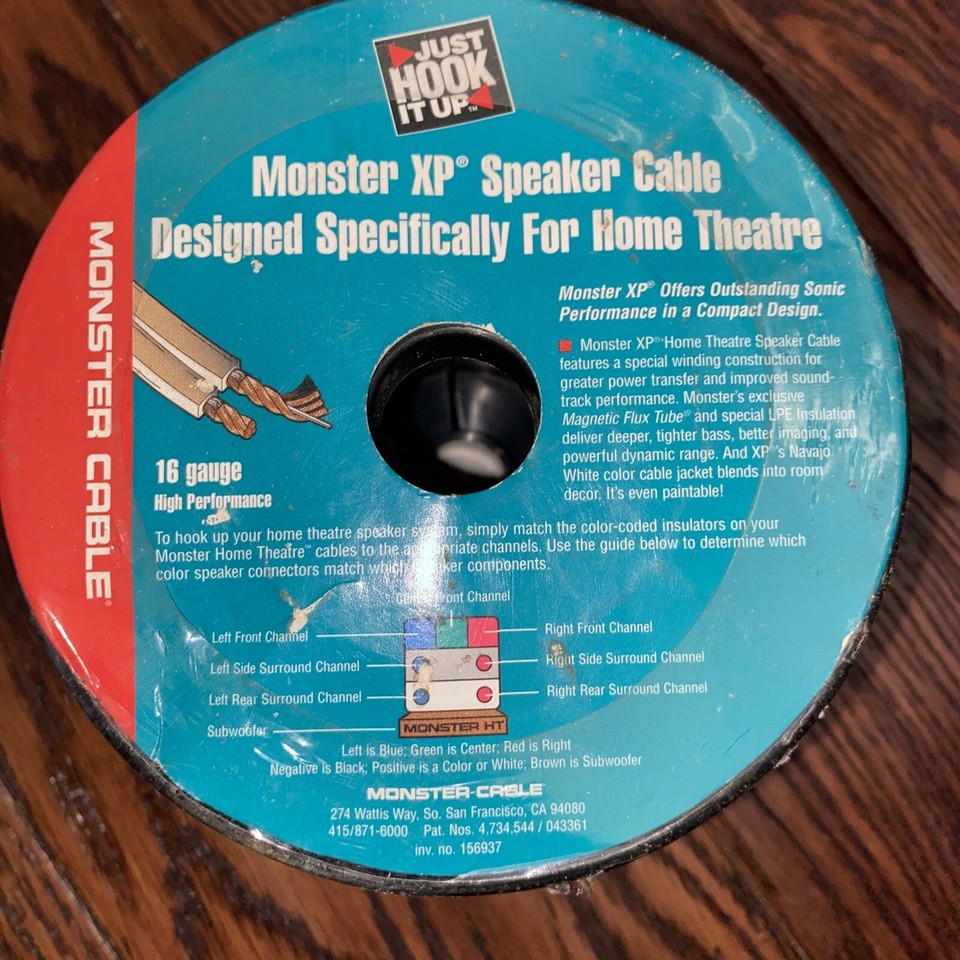 Monster Cable XP 16 Gauge High Performance Speaker Wire - 30 Ft Length ...