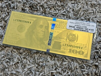 $100 BENJAMIN FRANKLIN USA BANK NOTE 1 GRAM AMERICA .999 GOLD | eBay