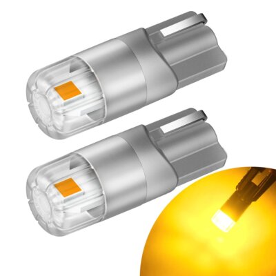 2 PC LED Amber Side Marker Light Bulbs Bright Yellow T10 194 168 3030 ...