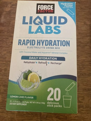 Force Factor, Liquid Labs, Rapid Hydration, Electrolyte Mix, Lemon-Lime ...